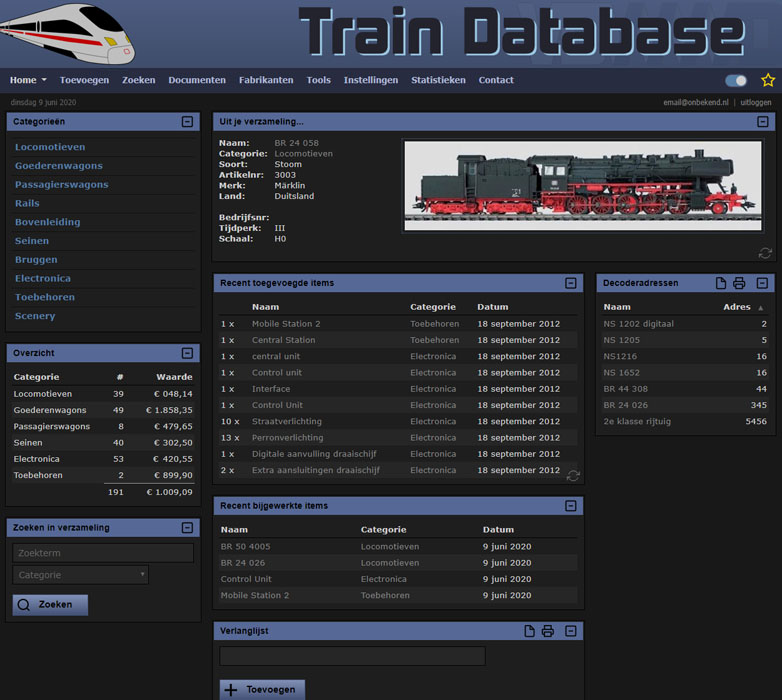 Train Database - Inloggen