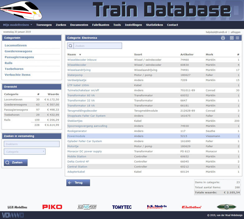 Train Database - Inloggen