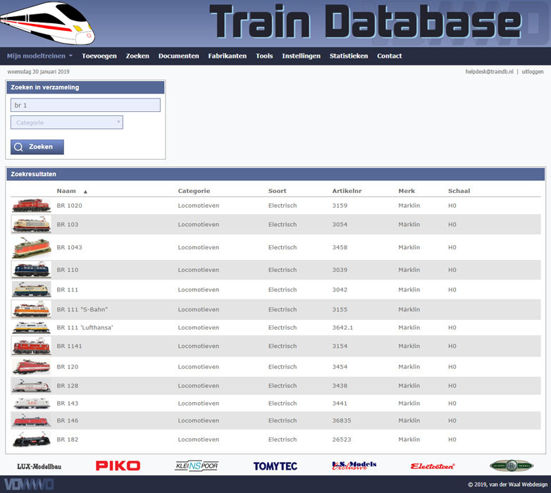 Train Database - Inloggen